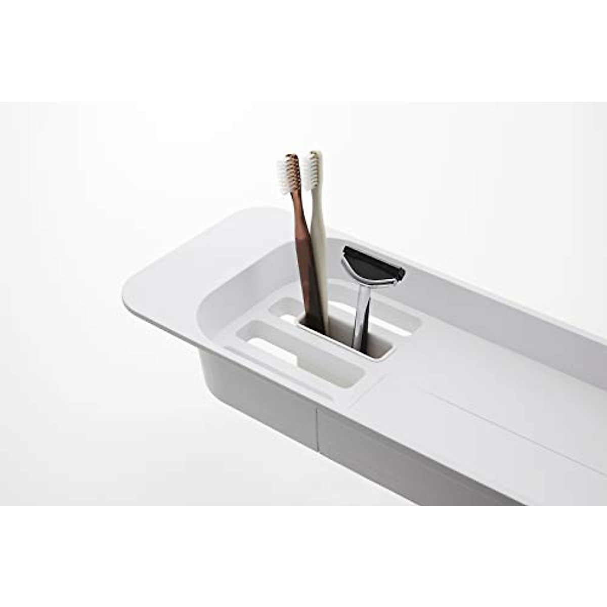 Yamazaki Home Tower Expandable Bathtub Caddy – Bathroom Tray Table Holder., White