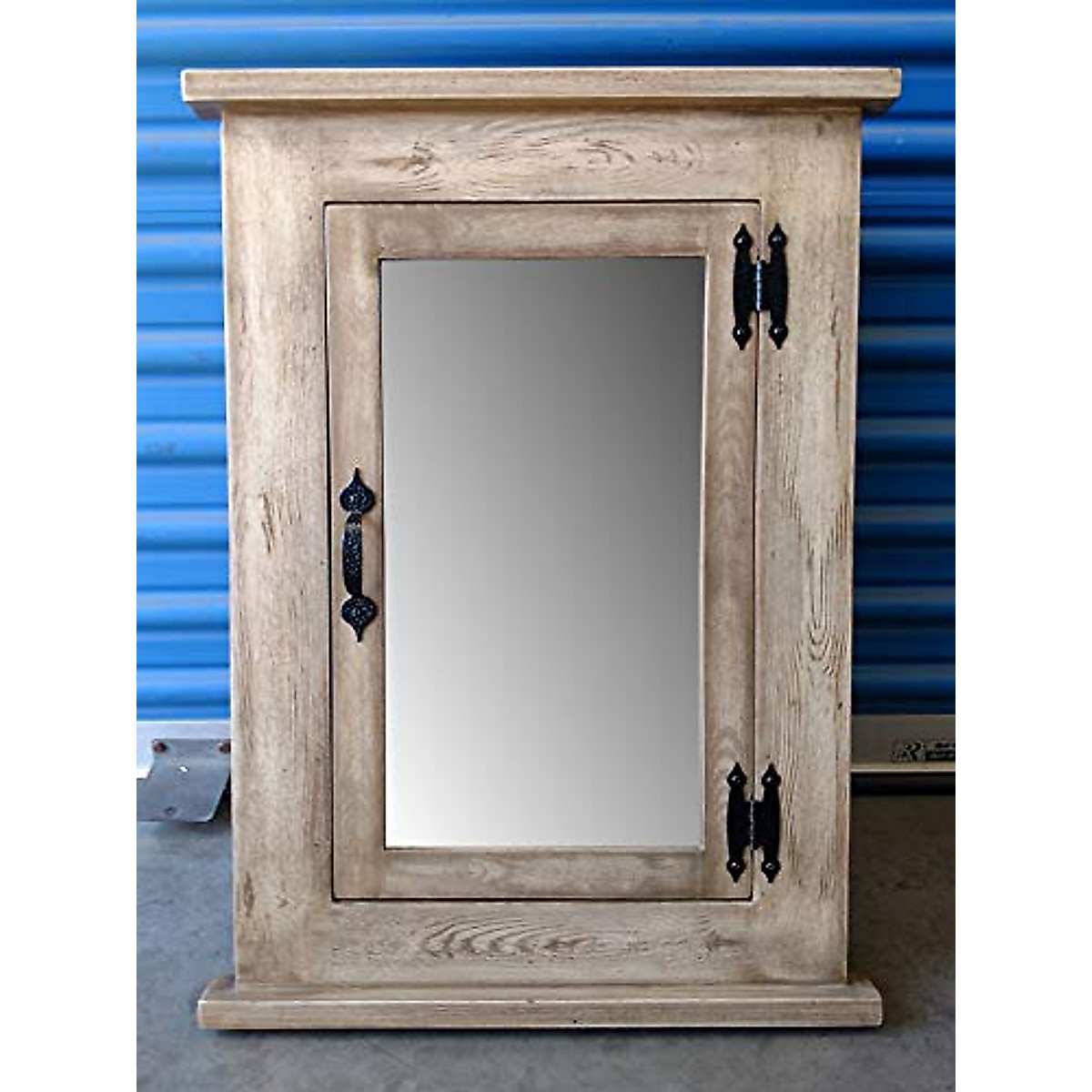 Mission Recessed Medicine Cabinet/White Washed/Solid Wood & Handmade