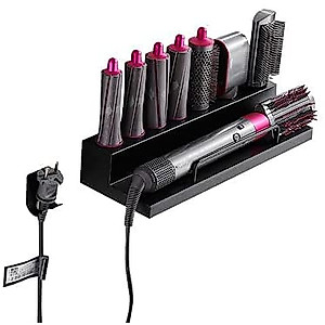 Storage Holder for Dyson Airwrap Curling Iron Accessories Wall Mounted Rack Bracket Stand with Adhesive for Curling Iron Wand Barrels Brushes Diffuser Nozzles for Home Bedroom Bathroom Hair Salon