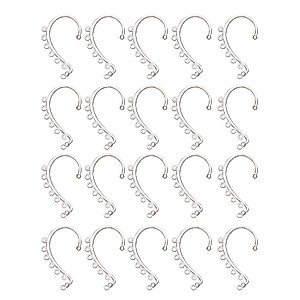 Generic 20Pcs DIY Ear Cuff Wrap Long Chain Tassel Drop Earrings Ear Crawler DIY Earrings Silver