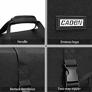 CADeN Camera Bag Case Shoulder Messenger Bag with Tripod Holder Compatible for Nikon, Canon, Sony, DSLR SLR Mirrorless Cameras Waterproof (Black, Large)