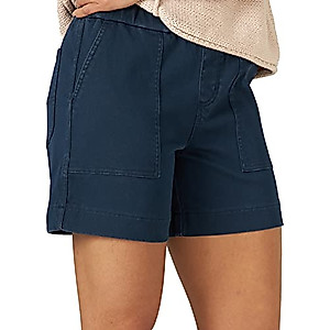 Lee Women's Ultra Lux High-Rise Pull-On Utility Short, Rivet Navy, 18