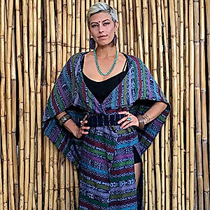 PERNNLA PEARL Natural Turquoise Endless Necklace Bohemian Long Beaded Strand Handmade Knotted Jewelry for Women Fashion Multi-strand Gemstone Necklace for Her 47.5”