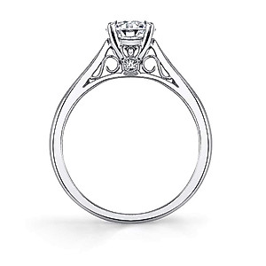 Aihpos Solitaire Engagement Rings for Women with 1 Carat Moissanite 925 Sterling Silver 10K 14K 18K Gold Wedding Anniversary Rings with Text Engraving (925 Sterling Silver)