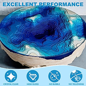 Epoxy Resin - 68OZ Crystal Clear Epoxy Resin Kit, No Yellowing No Bubble Easy Mix 1:1 Ratio, 2 Part Casting Resin for Art, Craft, Jewelry Making, River Tables, with Gold Foil Flakes, Glitter Flakes