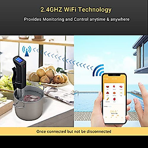 Inkbird Sous Vide Precision Cooker ISV-100W | 1000 Watts WIFI Sous-Vide Cooking Cooker Immersion Circulator | Preset Recipes on APP and Thermal Immersion Sous Vide Machines (American Standard)