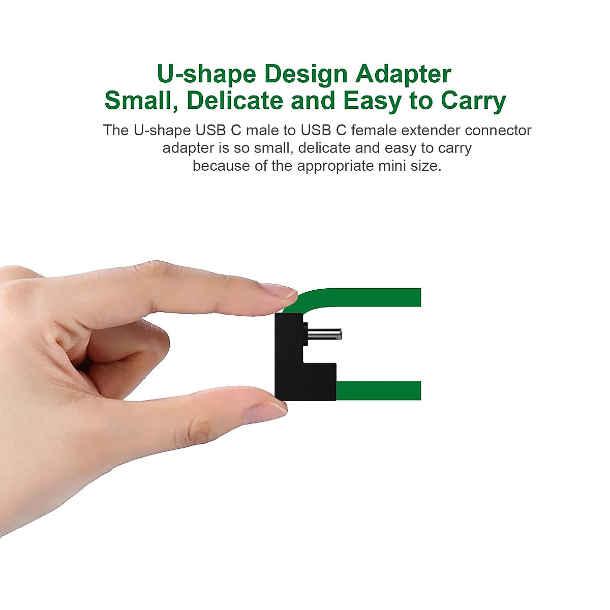 2PCS 180° USB C Female to Male Adapter. Type C U-Shape Converter Support 4K Video & Audio, 10Gbps Data Transfer & PD Fast Charger for All USB Type-C Phone Laptop Tablet. (Black)