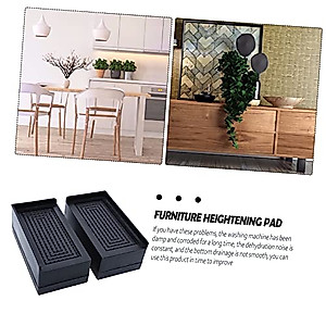 Angoily 2pcs Furniture Heightening Pads Floor Sofa Black Furniture Home Furniture Chair Foot Riser Pad Floor Drying Fan Washing Machine Foot Riser Pad Non-Skid Fridge Mats Fridge Foot Mats