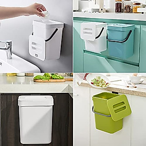 Small Kitchen Compost Bin 3L with Flip Top Lid for Household Countertop (Green)