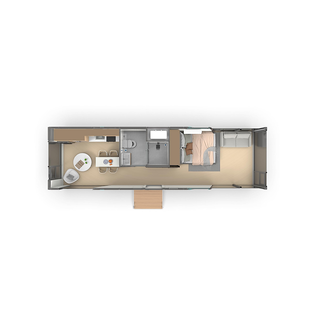 Perfect Prefab House to Live in, Portable Tiny Homes for Couples, Prefabricated Container House for Adults Living with Modular Home, Foldable Mobile Home with Perfect Steel Frame