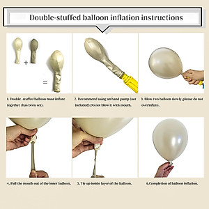 Pearl White Balloon Garland Double Stuffed Pearl White Beige Balloons 18/12/10/5 Inch Different Sizes for Baby Shower Birthday Wedding Bridal Shower Decorations Party Supplies