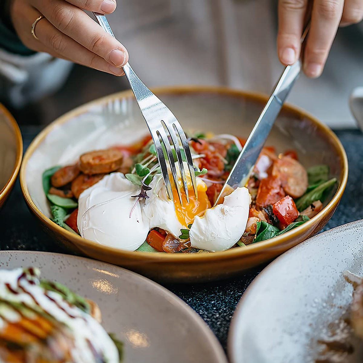 8-Piece Dinner Forks Set -9.1 Inch, YFWOOD Top Food Grade Stainless Steel Long Forks,Forks Silverware,Metal Forks for Home Kitchen Restaurant Hotel, Mirror Polished & Dishwasher Safe