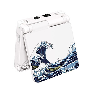 IPS Ready Upgraded eXtremeRate The Great Wave Custom Replacement Housing Shell for Gameboy Advance SP GBA SP – Compatible with Both IPS & Standard LCD – Console & Screen NOT Included