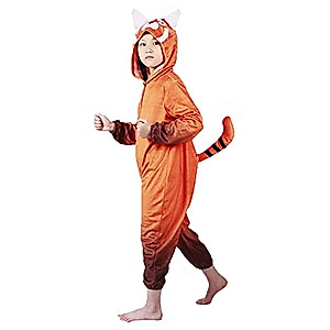 Cosroyce Halloween Red Panda Costume Kid's Raccoon Costumes Jumpsuit Onesie Outfit Mei Cosplay for Girls, Kids-S(Height:41inch-45inch) (CR-RP01)
