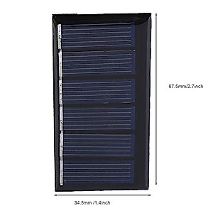 ASHATA Solar Panel,2Pcs Polycrystalline Silicon Solar Panel Portable 3V 80mA Small Mini Solar Panels for DIY Battery Power Charger Module,67.5x34.5mm