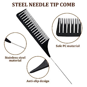 1st Choice Professional Hair Combs for Women Styling Hair Combs Plastic Weaving Combs for Highlighting,3-Way Weaving & Sectioning Foiling Comb for Hair Coloring, Highlighting, Balayage