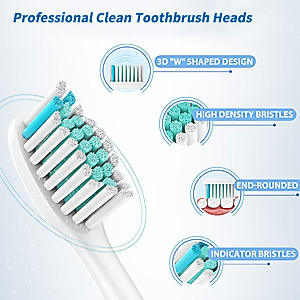 8Pcs Toothbrush Replacement Heads Compatible with Philips Sonicare Electric Toothbrushes Snap-on Handles (Multi-Colored)