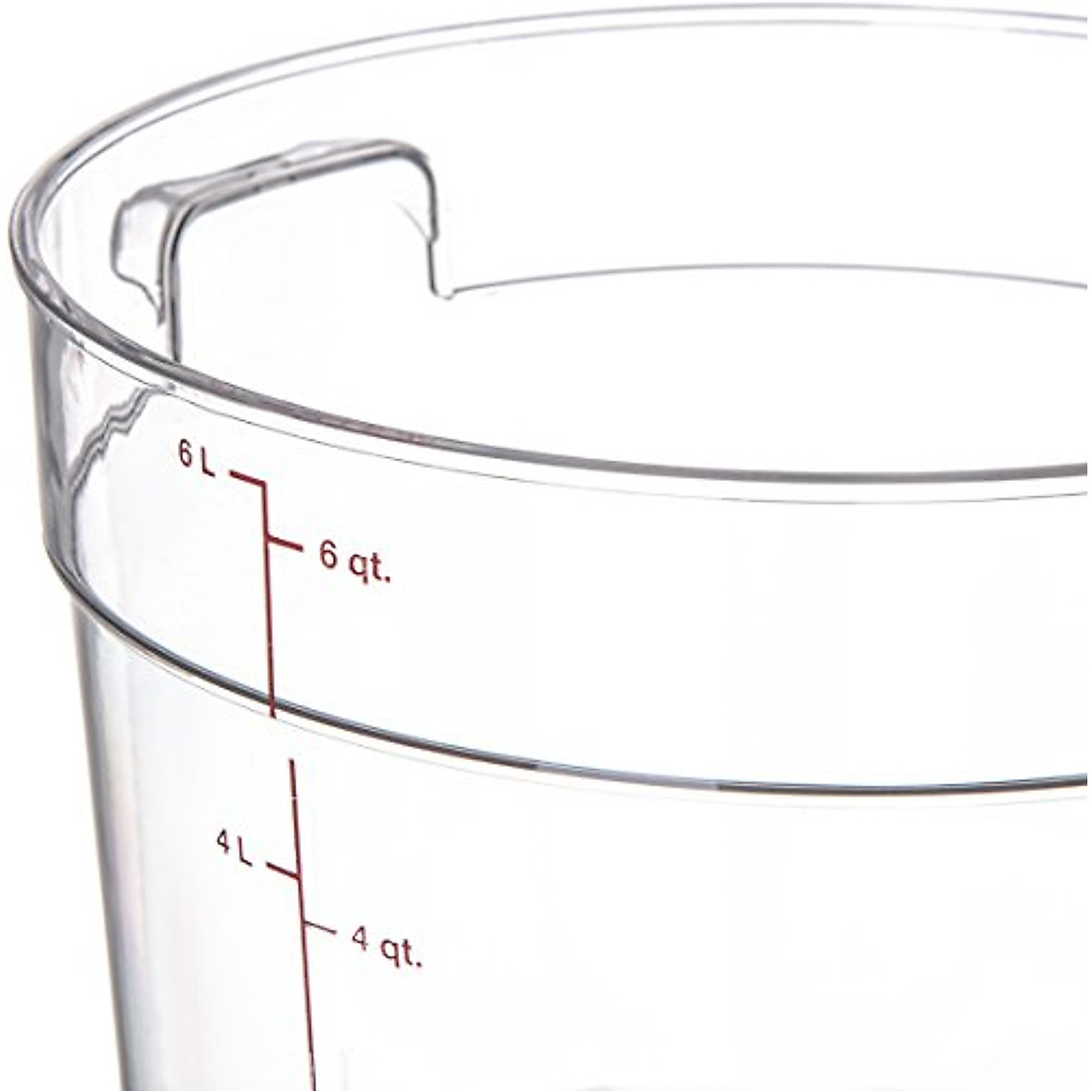 Carlisle FoodService Products Storplus Round Food Storage Container with Stackable Design for Catering, Buffets, Restaurants, Polycarbonate (Pc), 6 Quart, Clear, (Pack of 12)