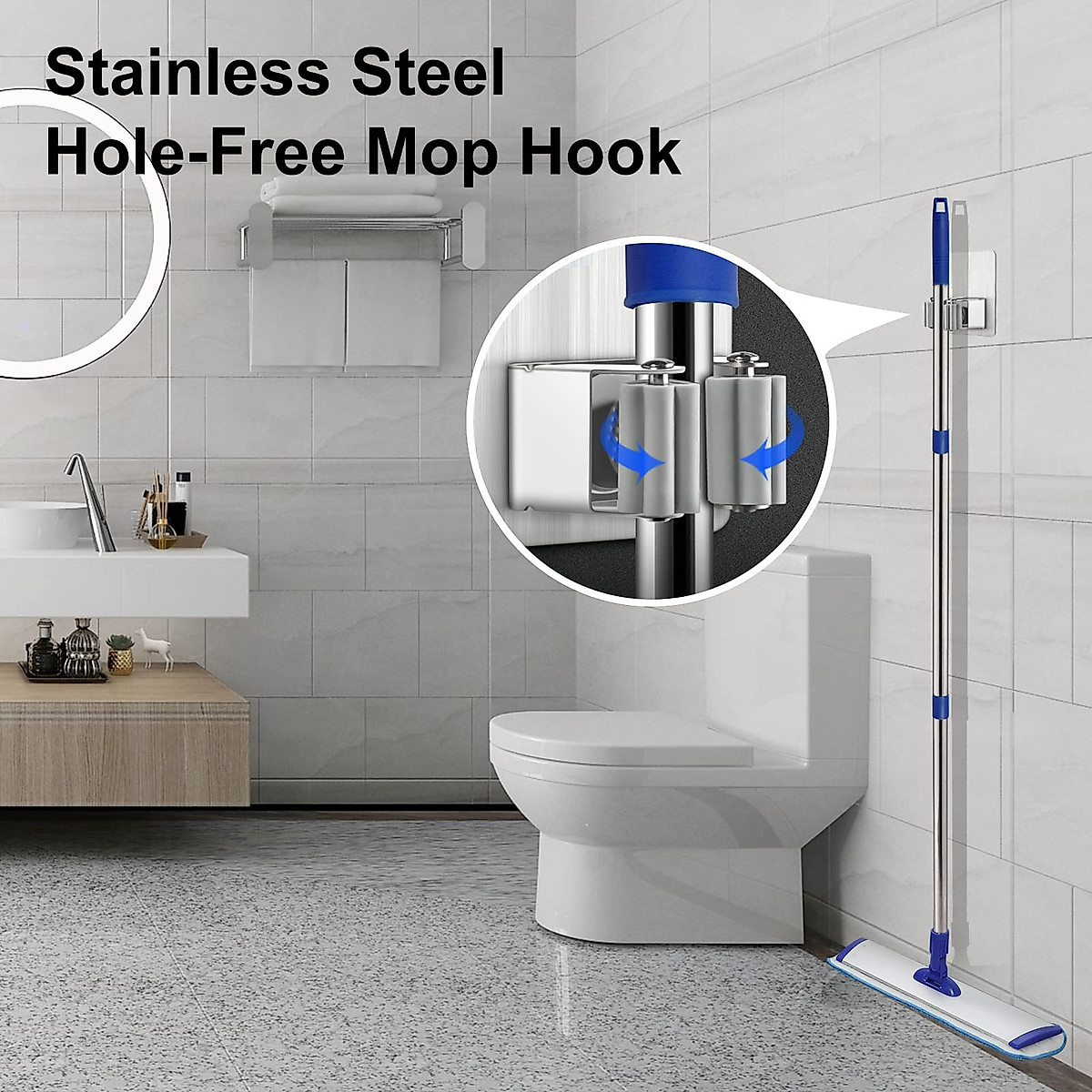 18" Microfiber Mops for Floor Cleaning,Microfiber Mop with 2 Dry Pads & 2 Wet Pads & 1 Pad Brush and a Mop Storage Unit,Microfiber Mops for Hardwood,Tile,Vinyl, Laminate,Floor Cleaning