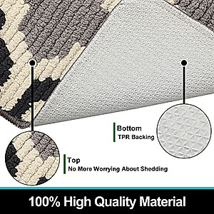 Kitinjoy Indoor Door Mat, Non-Slip, Absorbent, Dirt Resist, Entryway Mat, Low-Profile Inside Welcome Front Doormats for Entrance(32x20 inches, Grey)