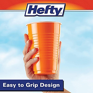 Hefty Party Cup Variety Pack, Disposable Plastic Party Cups, Easy Grip & Durable, Assorted Color Cup Variety Pack, 16-Ounce Cups, 100 CT Per Pack (Pack of 1)