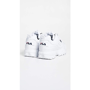 Fila Men's Disruptor II Premium Shoes, White/Fila Navy/Fila Red - 11.5