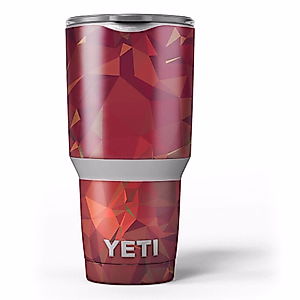 Design Skinz Red Geometric V2 - Skin Decal Vinyl Wrap Kit Compatible with The Yeti Rambler Cooler Tumbler Cups