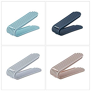 Cabilock Shoe Shelf Shoe Shelf 2 Tier Shoe Rack 4PCS Shoe Slots Organizer Shoe Rack Adjustable Shoe Stacker Space Saver for Closet Organization (Random Color) Shoe Bins Shoe Cabinet Shoe Cabinet