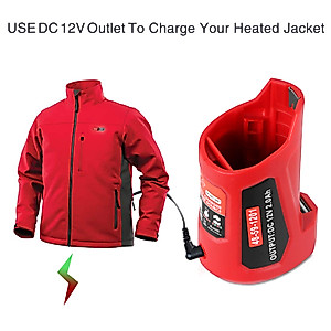 【Multi-Function】 CaliHutt 12V USB Power Charger Adapter Replacement for Milwaukee m12 12V Battery Adapter Milwaukee Heated Jacket 49-24-2310 48-59-1201 Compatible with 48-11-2420 48-11-2411 48-11-2401