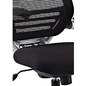 Modway Edge Mesh Back and Mesh Seat Office Chair In Black With Flip-Up Arms in Black