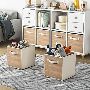 Wisdom Star 8 Pack Fabric Storage Cubes with Handle, Foldable 11x11 Inch Cube Storage Bins, Storage Baskets for Shelves, Storage Boxes for Organizing Closet Bins