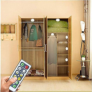 Starxing Puck Lights with Remote, Battery Operated Under Cabinet Lighting, Led Tap Light with Remote Control, Locker Light Closet Light, 4000K Natural White (6PK)