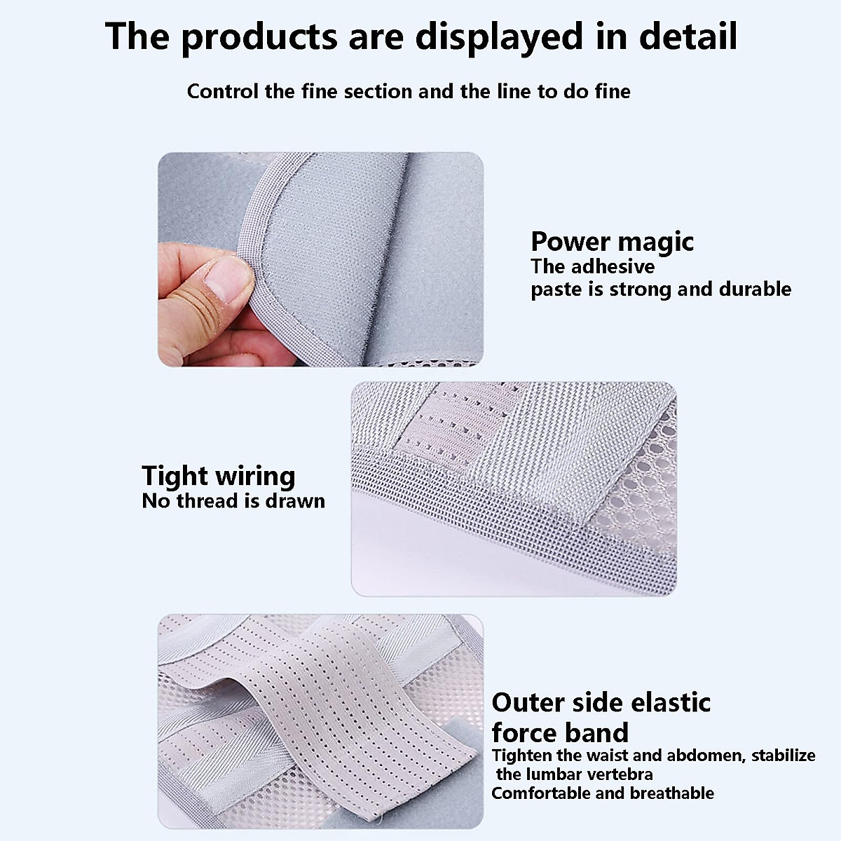 SunshineFace Back Support Belt Lower Back Support for Women and Men Breathable Adjustable Lumbar Support Pain Relief Back Brace for Lower Back Pain, Grey S