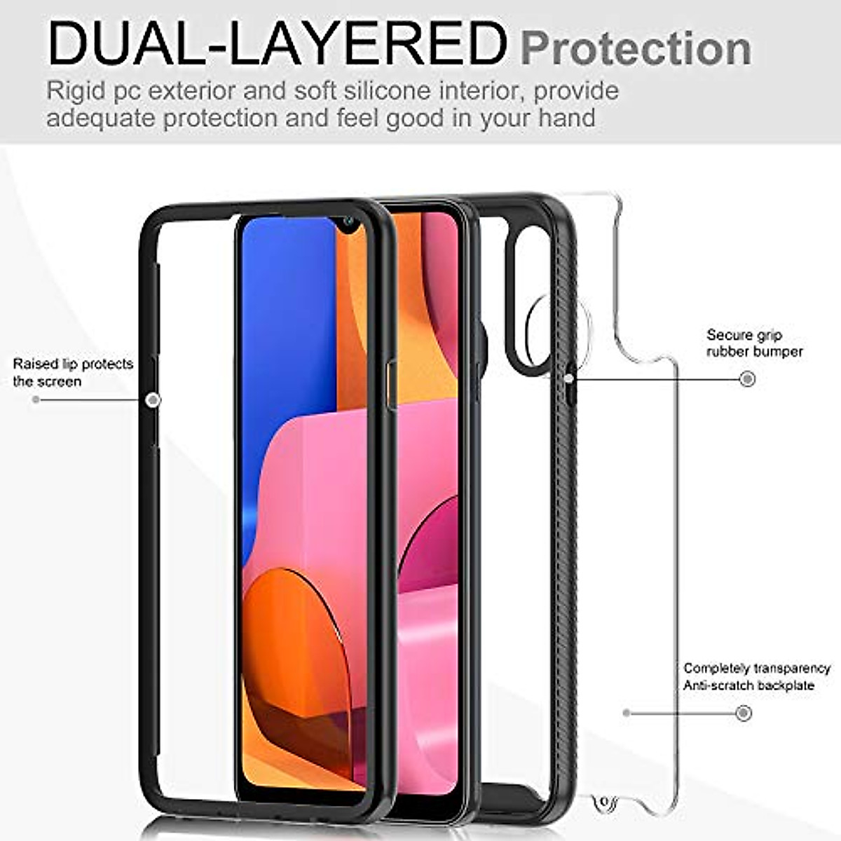 LeYi for Samsung Galaxy S10 Plus Case, Black/Clear