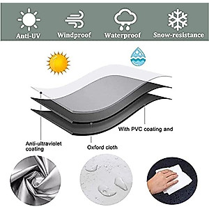Garden Furniture Covers Waterproof, 80x63x63cm Silver Patio Set Covers Rectangular Cube Square Garden Table Cover Outdoor Sofa Cover 420D Oxford Fabric Rattan Furniture Cover Windproof
