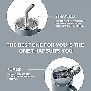 Ideus 32 oz Tumbler with Handle and Straw, 100% Leakproof Insulated Tumbler with Lid and Straw, Gifts for Teens Women Men, Cup Holder Friendly (Gray)