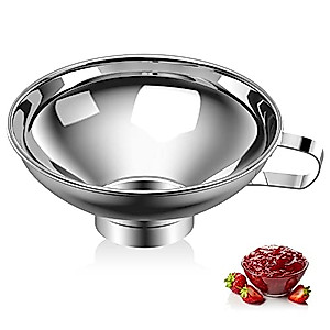 Pisol Canning Funnel for Kitchen Use, Wide Mouth Stainless Steel Funnel for Wide and Regular Mouth Mason Jar, Food Grade Metal Funnel for Filling Bottle, Large Funnel for All Liquid and Solid