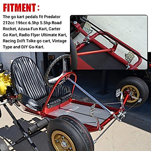 GREHUA Go Kart Pedals with Throttle Cable 71'' for 212cc 196cc 6.5hp Road Rocket Manco Kandi Carter Azusa Racing Go Kart Vintage Racing Drift Trike Heavy Duty Pedal Go Kart Parts - Silver