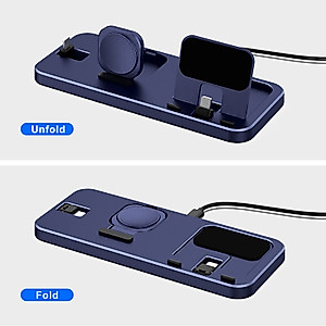 GLANA Portable 3 in 1 Charging Station Compatible with Apple Multiple Devices, Foldable Charger Stand for iWatch Series 8/Ultra/7/6/SE/5/4/3/2/1 Charging Dock Station for iPhone AirPods Pro 3/2/1