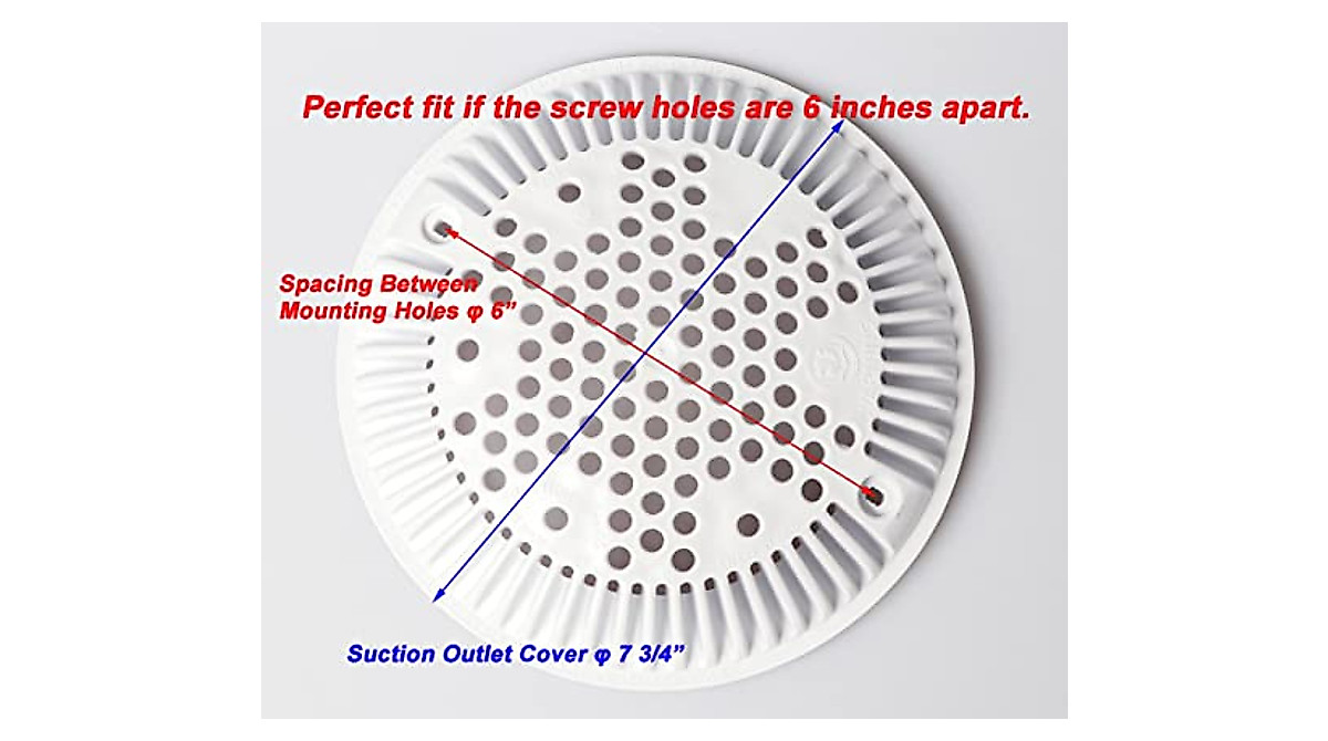 TonGass 8" Bottom Main Pool Drain Cover Replacement for Inground Pools ...