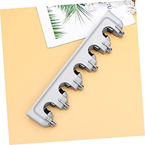 GLSTOY Mop Rack Mop Storage Shelf Broom Hanger Wall Mount Broom Holder Cleaning Tools Organizer Toilet Brush Holder Cleaning Tool Hooks Mop Organizer Clip Broom Storage Hanger Hooks Grey