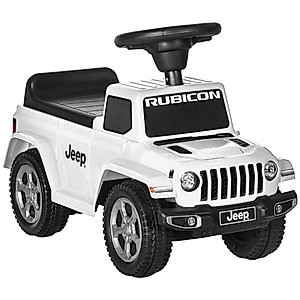 Aosom Kids Ride on Push Car, with Engine Sounds & Under-Seat Storage, Foot-to-Floor Ride on Sliding Car with Horn, Sit and Scoot Ride on Toy, Ages 1.5-3 Years, White