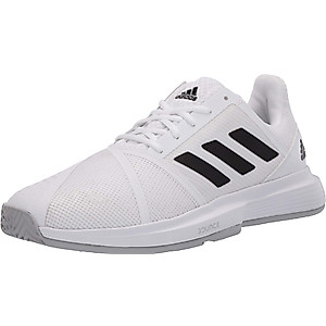 adidas Men's CourtJam Bounce Tennis Shoe, FTWR White/core Black/Matte Silver, 9 M US