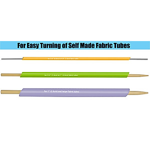 YEQIN Quick Turn Fabric Set, 3 Count, Assorted Sizes Tube Turners for Sewing DIY Tool