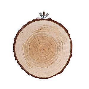 Redriver Pet Bird Cage Perch Platform Round Wooden Stand Board for Chinchilla Squirrel Birds 8cm