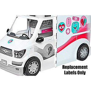 Replacement Stickers for Barbie Care Clinic ~ Barbie Doll Playset FRM19 Barbie Care Clinic ~ Replacment Labels ~ Sheet E ~ Stickers 31-39, 48,49 and 51