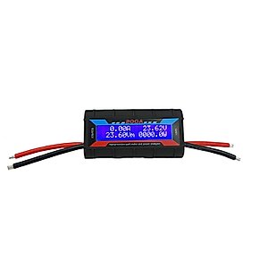 Proshopping 200A RC Watt Meter, High Precision Power Analyzer, DC 0-60V Volt Amp Watt Checker Tester, with Digital LCD Screen- for Voltage(V) Current(A) Power(W) Charge(Ah) and Energy(Wh) Measurement