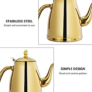 Gooseneck Kettle Stainless Steel Tea Kettle Teapot Water Boiling Kettle Coffee Beverage Pitcher Water Jug for Stovetop Gold 1. 5L