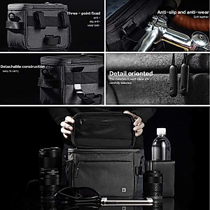 Rhinowalk Bike Handlebar Bag Waterproof Bicycle Front Bag Pack Camera Bag Handbag Phone Bag with Touch Screen Shoulder Strap, Grey