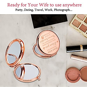 Birthday Gifts for Wife I Love You Wife Gift Rose Gold Compact Mirror Wife Christmas Gift Ideas Valentines Day Gifts for Her Stocking Stuffers for Women Wedding Gifts for Wife Romantic Bride Gifts